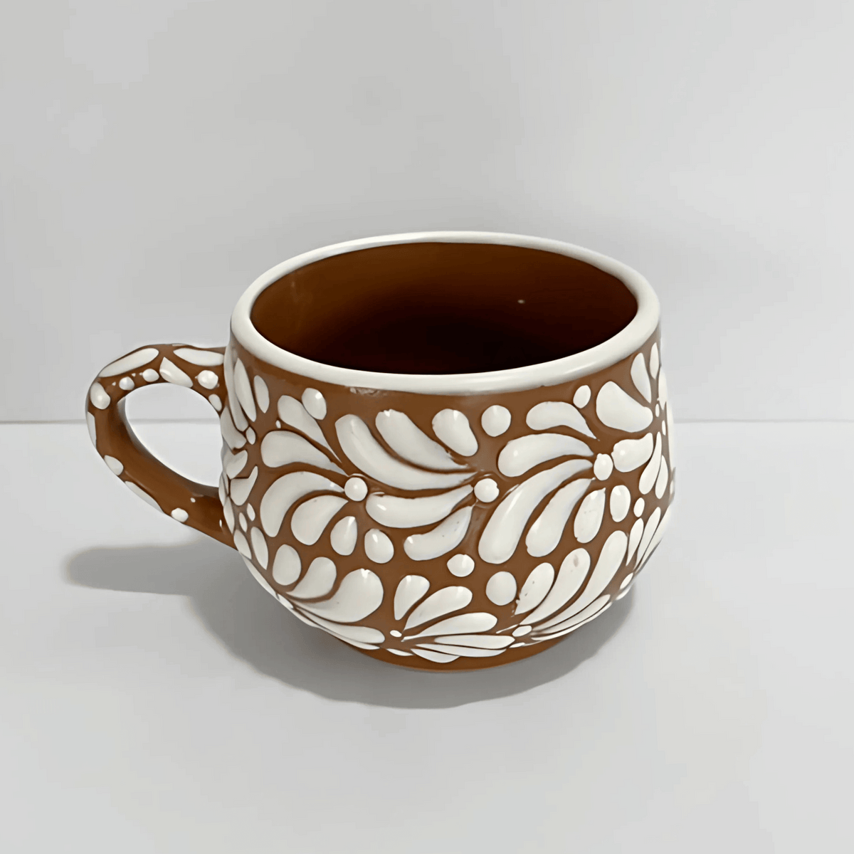 TAZA CHOCOLATERA MEDIANA FONDO CAFE MIK BLANCO – Talavera Salazar