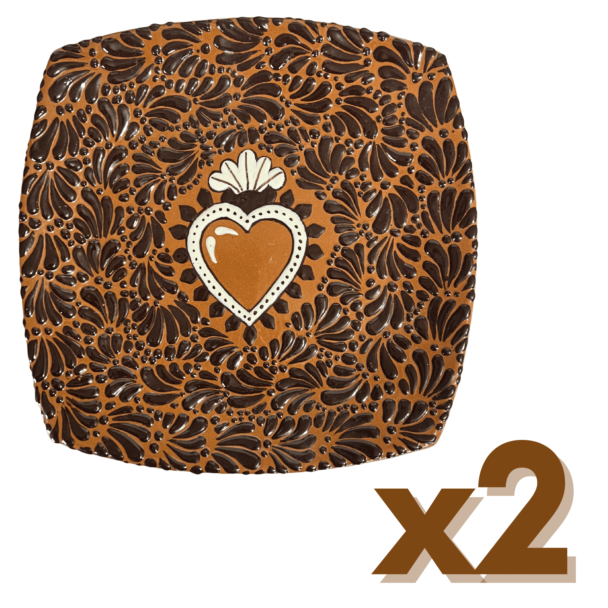 PLATO PLANO SEMI CUADRADO FONDO CAFE MIK CAFE CHOCOLATE SAGRADO CORAZO ...