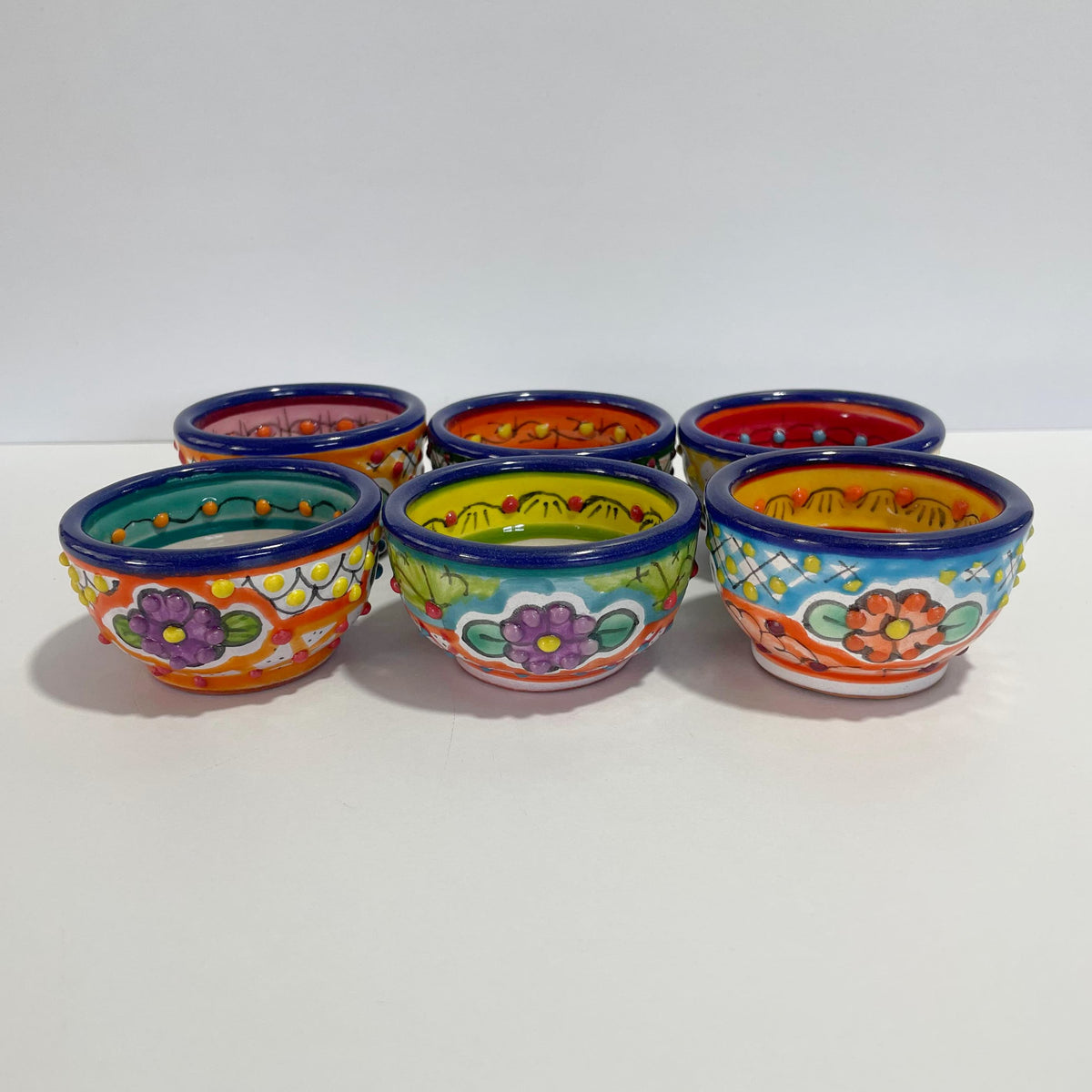 SET MEZCALERO TIPO TAZON FONDO TRADICIONAL MULTICOLOR FLORES – Talavera ...