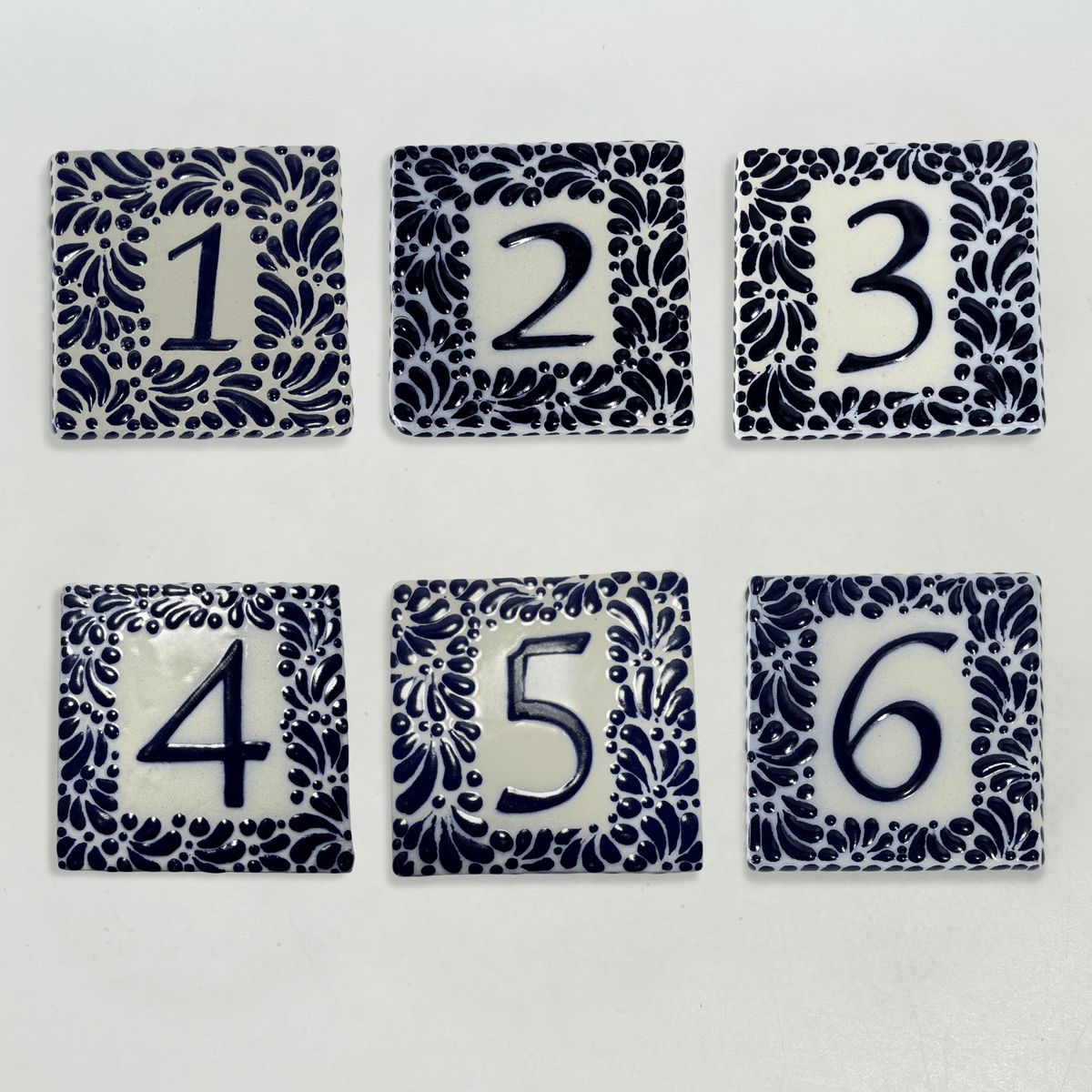 MOSAICOS NUMEROS PARA MESA 10 CM FONDO TRADICIONAL MIK CENEFA AZUL COB ...