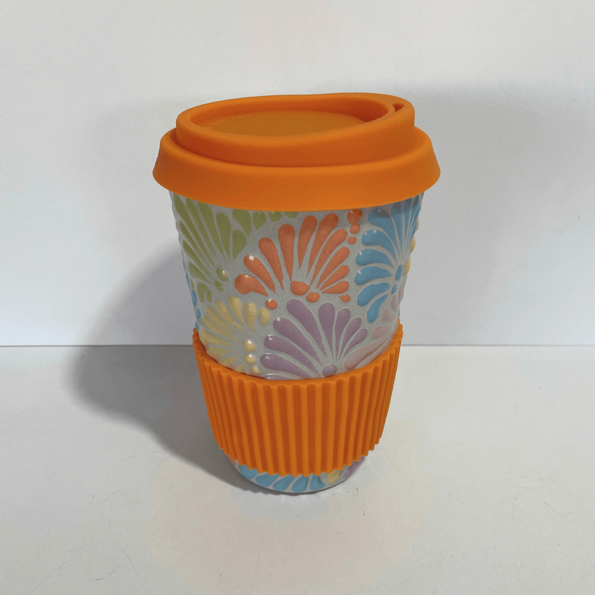 TERMO 15 CM SIN ASA FONDO TRADICIONAL MIK COLORES PASTEL TAPA NARANJA ...