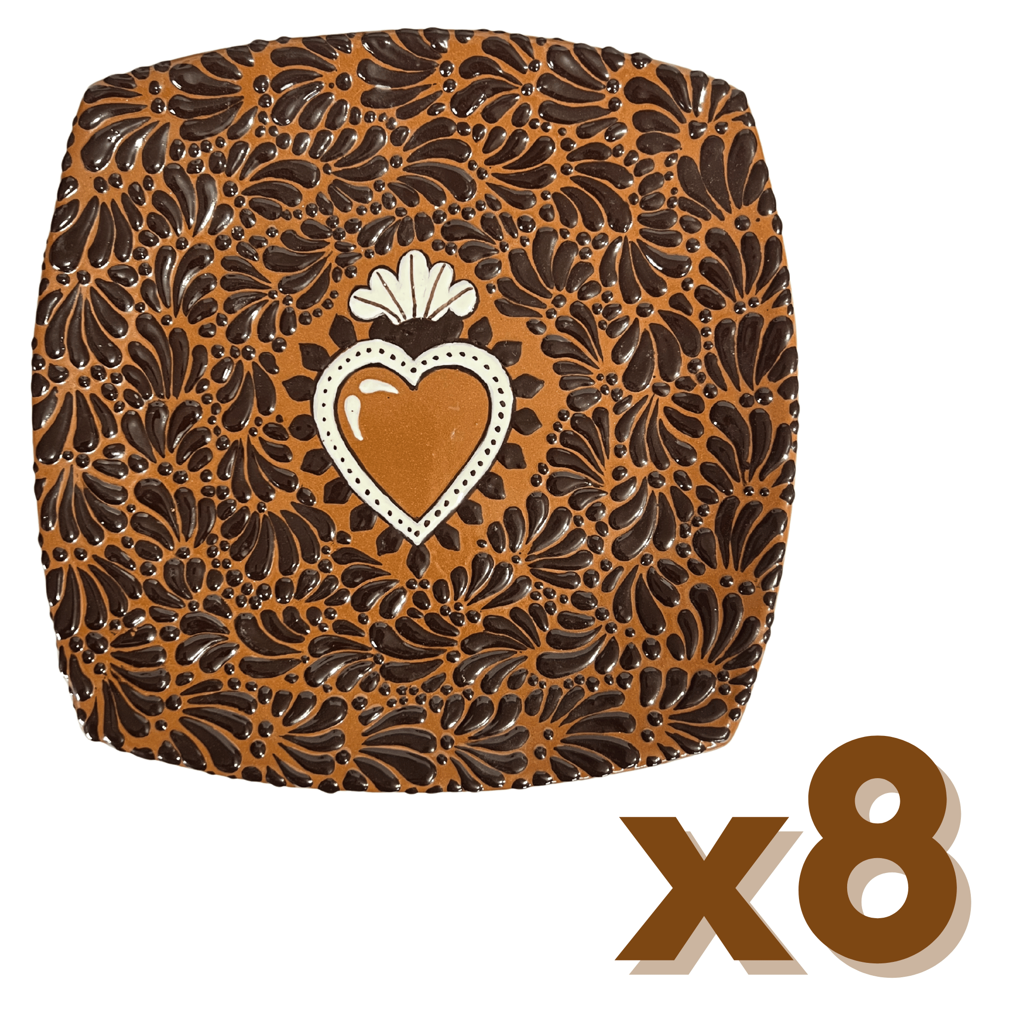 PLATO PLANO SEMI CUADRADO FONDO CAFE MIK CAFE CHOCOLATE SAGRADO CORAZO ...