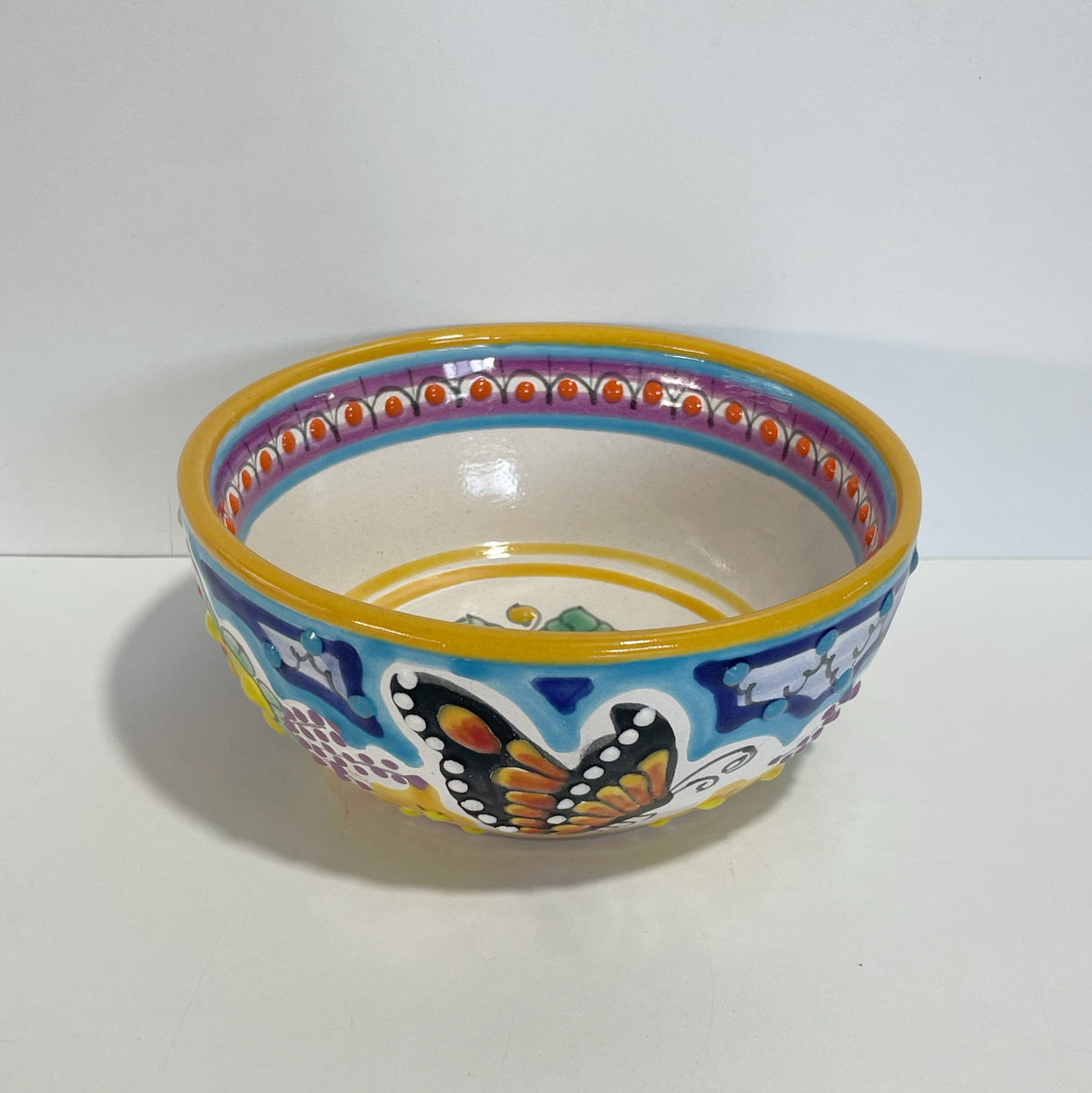 TAZON 15 CM DECORADO MULTICOLOR MARIPOSAS – Talavera Salazar