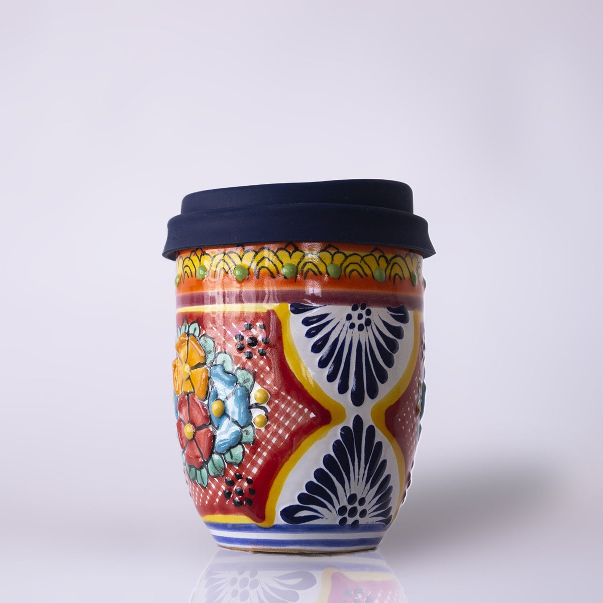 Talavera Flower Handmade Multicolor Blue Talavera Mini Cross, Flower ...